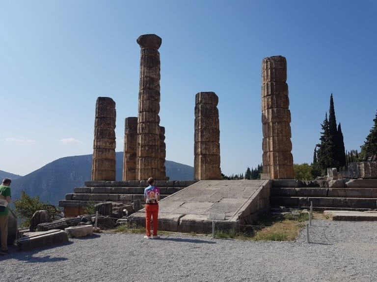 Ancient Delphi in Greece - Temple of Apollo and Tholos Of Athena Pronaia
