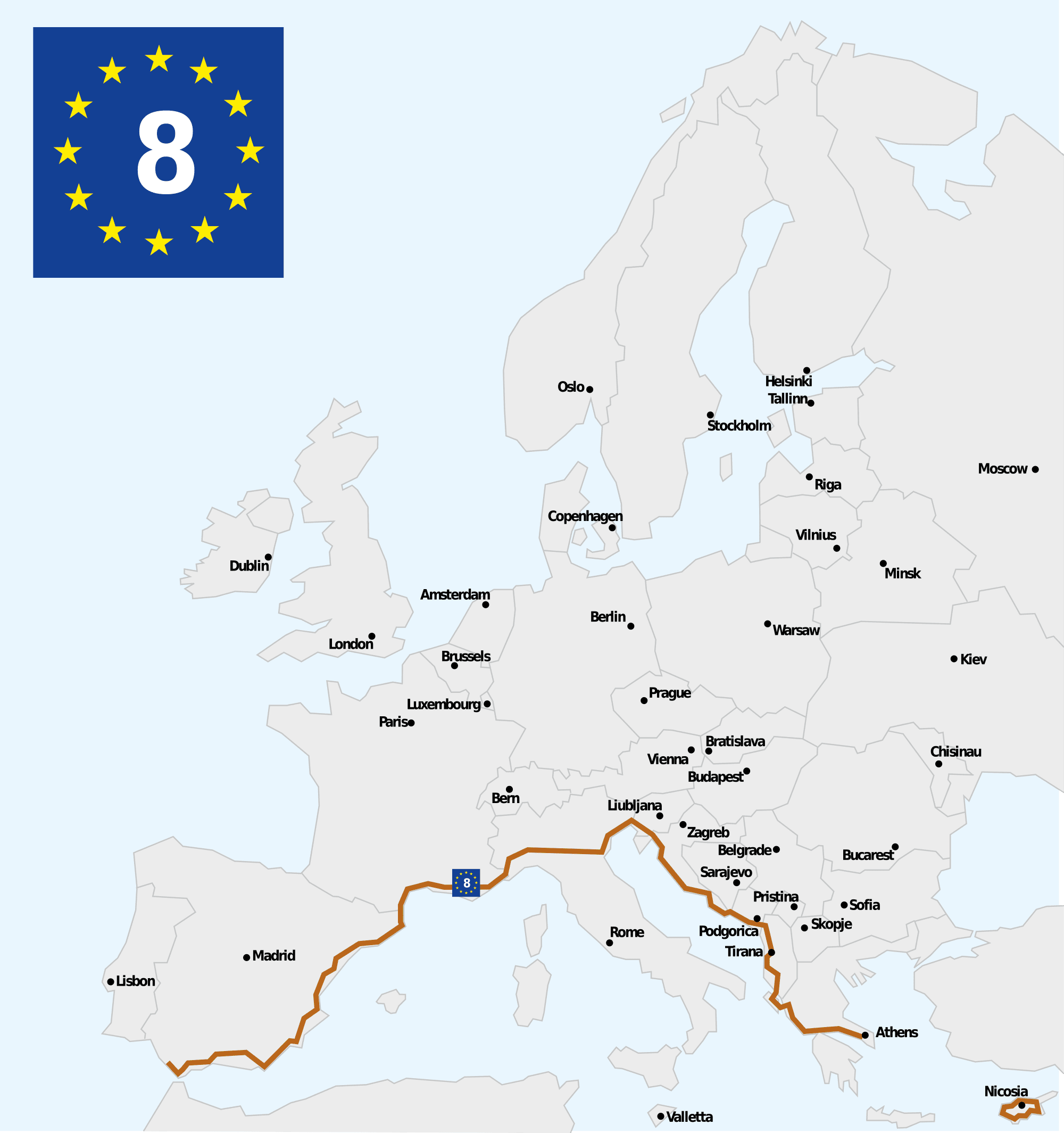 Choosing a Cycling Route from Greece to England